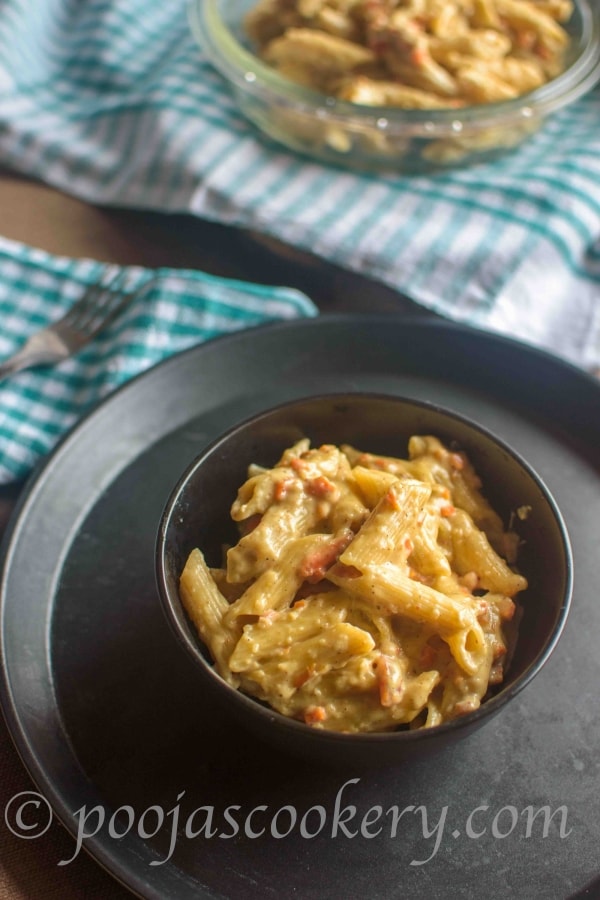 Quick Creamy White Pasta / Indian Style Pasta – Pooja's Cookery